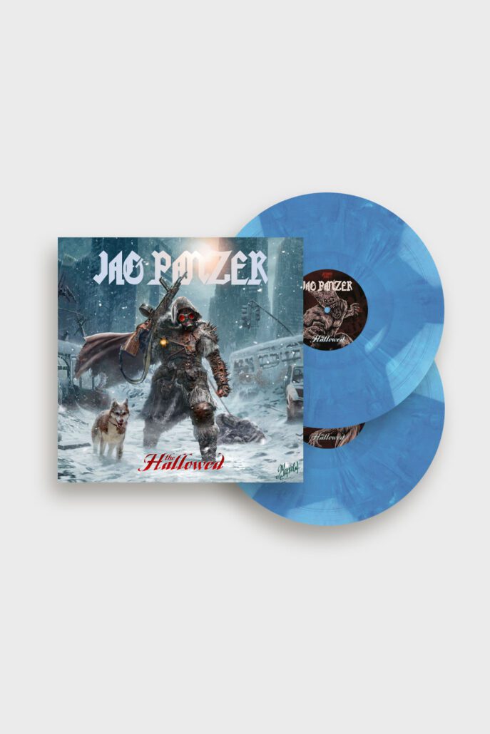 Jag Panzer The Hallowed BLUE/WHITE MARBLED VINYL 2 LP - VISION MERCH