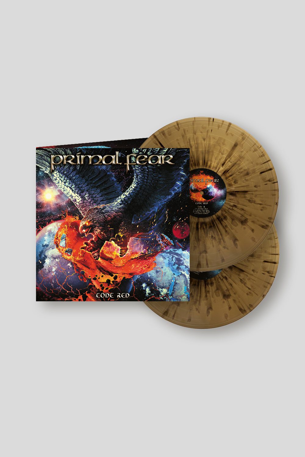 Primal Fear Code Red GOLD/BLACK SPLATTER VINYL 2 LP - VISION MERCH