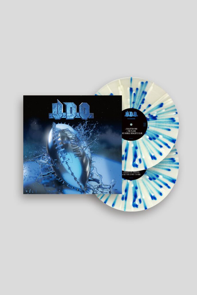 U.D.O. Touchdown CLEAR/BLUE/WHITE SPLATTER VINYL 2 LP - VISION MERCH