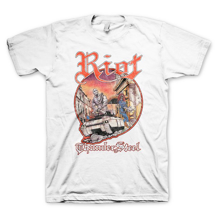 Riot V Thundersteel White T-Shirt - VISION MERCH