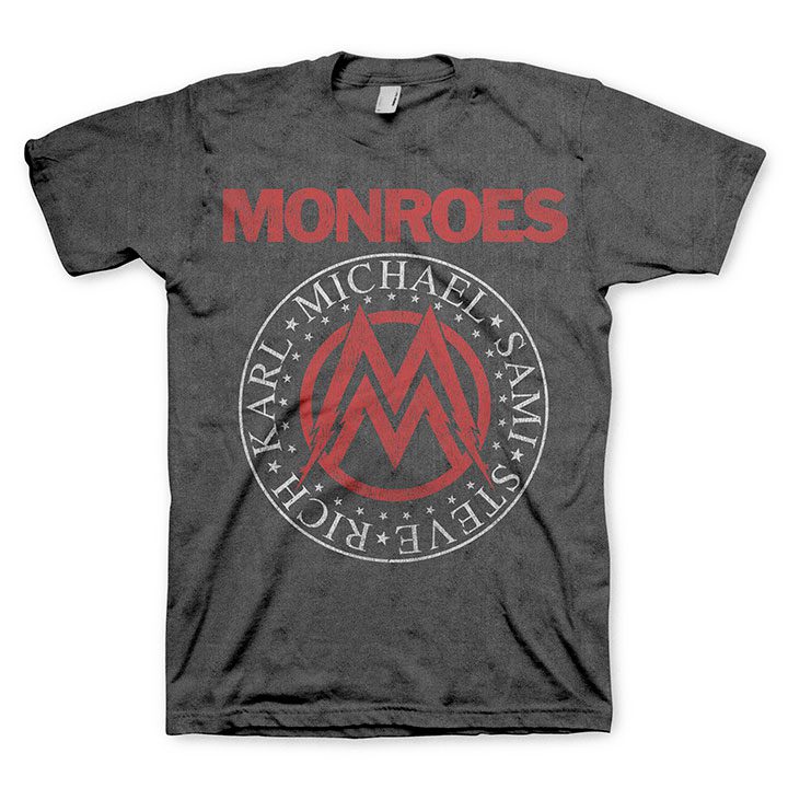 Michael Monroe Distressed Monroes Logo Vintage Black T-Shirt - VISION MERCH