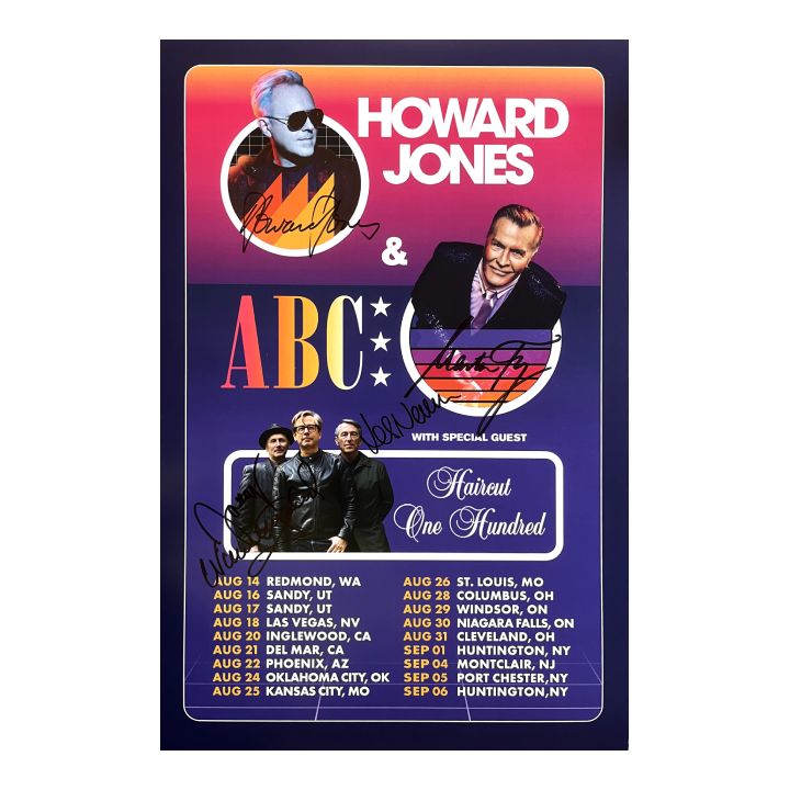 Howard Jones, ABC, Haircut 100 Autographed 2024 Tour Poster - VISION MERCH